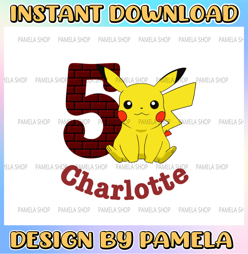 Personalized Name and Age Pikachu Kids Svg / Kids Custom Pik | Inspire ...