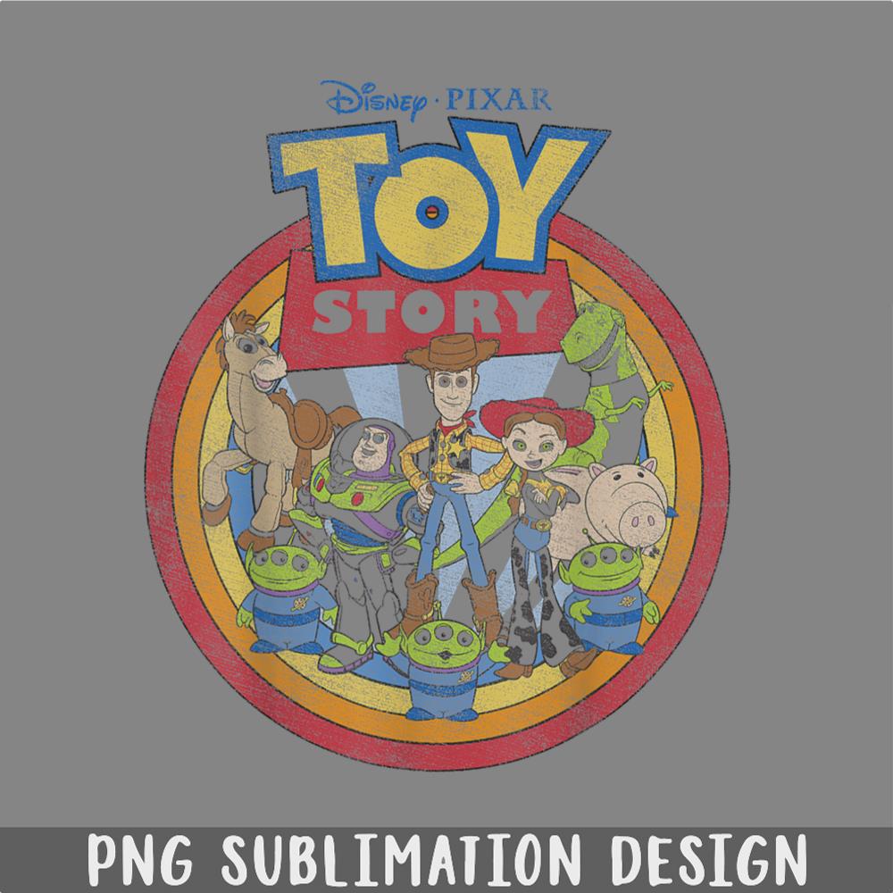 Disney Pixar Toy Story Vintage Circle Portrait Logo 201 PNG | Inspire ...