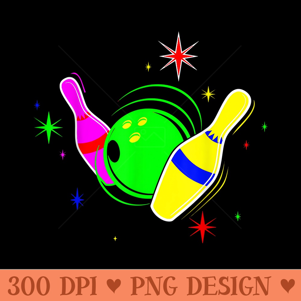Bowling T 80s Retro Neon Sign Strike Bowling - Transparent P | Inspire ...