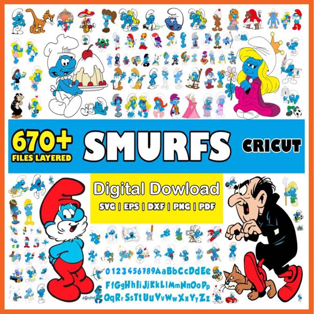 Smurfs Bundle Svg | Inspire Uplift