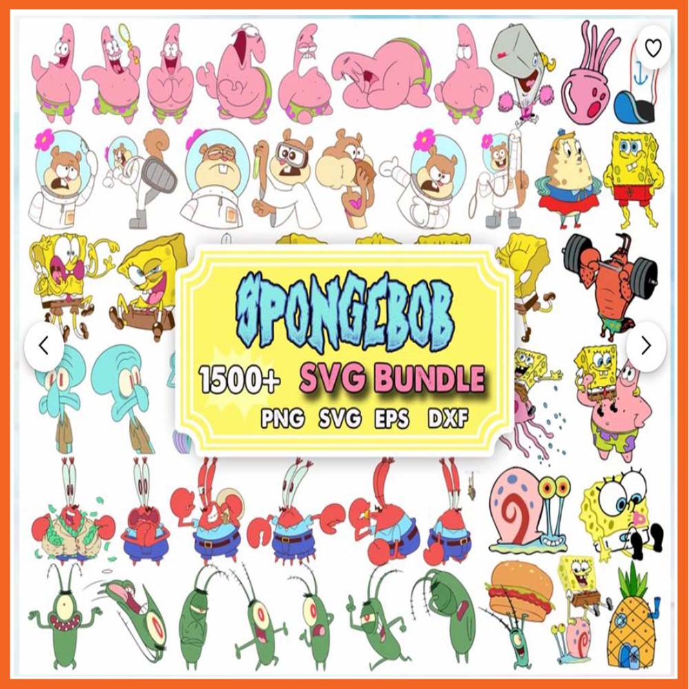 Sponge Bob Bundle Svg | Inspire Uplift