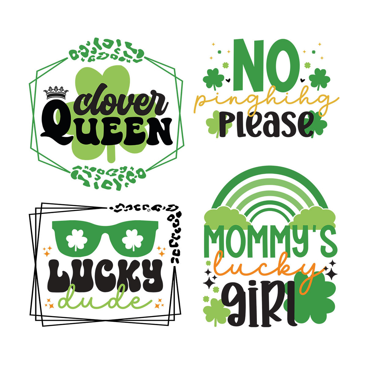 Clover Queen SVG, Lucky Dude SVG, Lucky Girl SVG, Mom Patric - Inspire ...