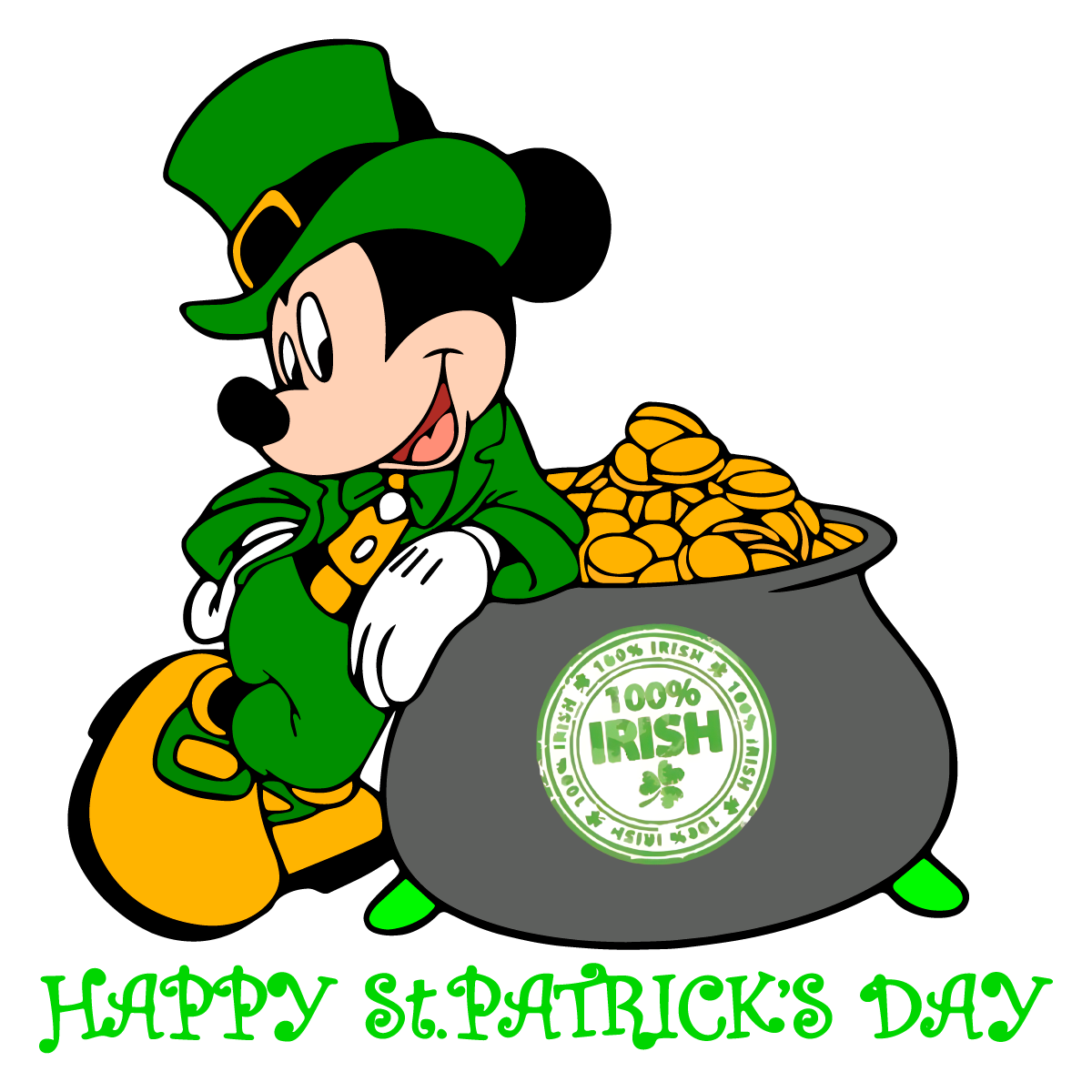 Happy St Patricks Day Mickey Irish Png Digital File | Inspire Uplift