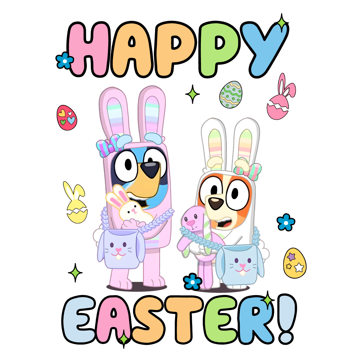 Happy Easter Bluey Bingo Png Sublimation | Inspire Uplift