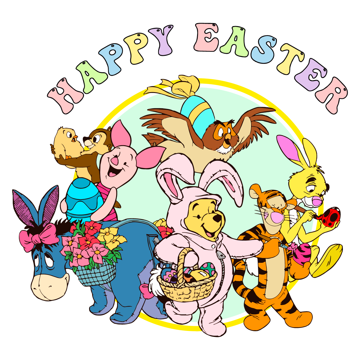 Happy Easter Winnie The Pooh Friends Svg Digital Download | Inspire Uplift