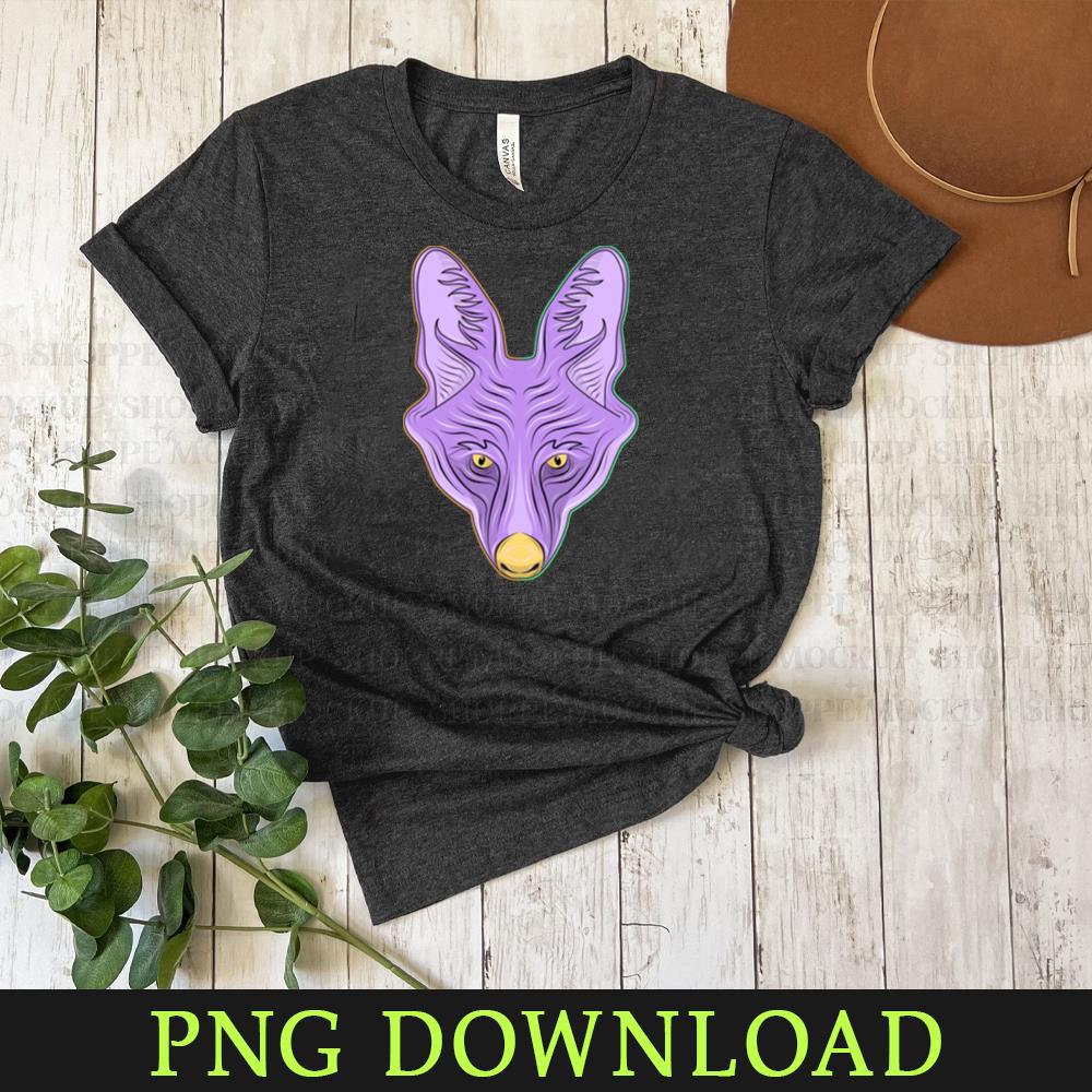 purple maned wolf face Cartoon Animals, PNG design - Inspire Uplift