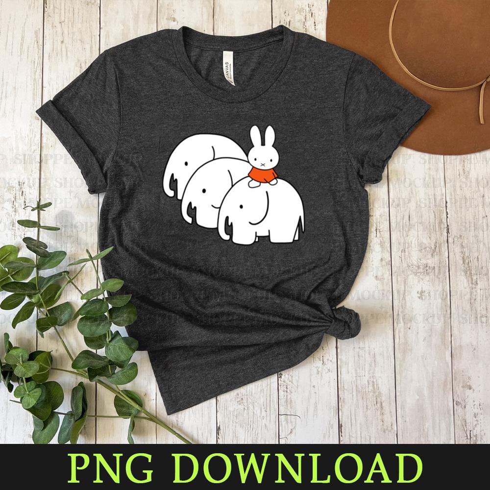 Miffy with Elephants Cartoon Animals, PNG design | Inspire Uplift