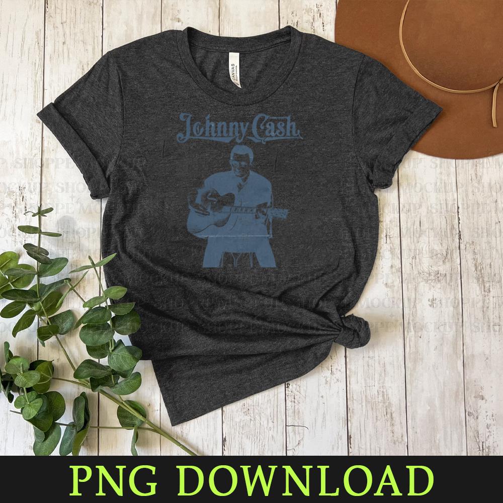 Johnny Cash Blue Vintage Color PNG Sublimation Digital Downl | Inspire ...