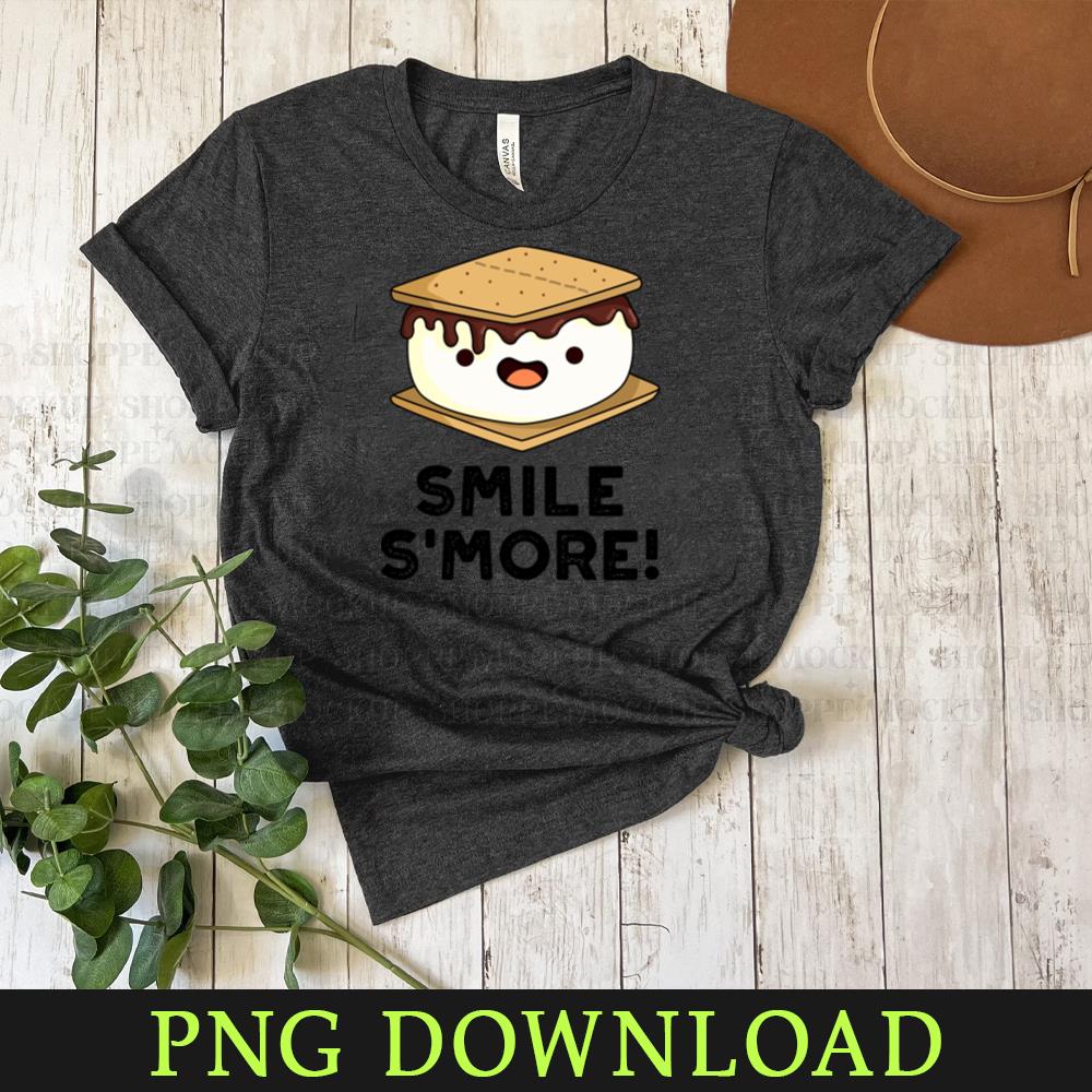 Smile Smore Cute Sweet Food Pun Cartoon PNG, PNG Sublimation - Inspire ...