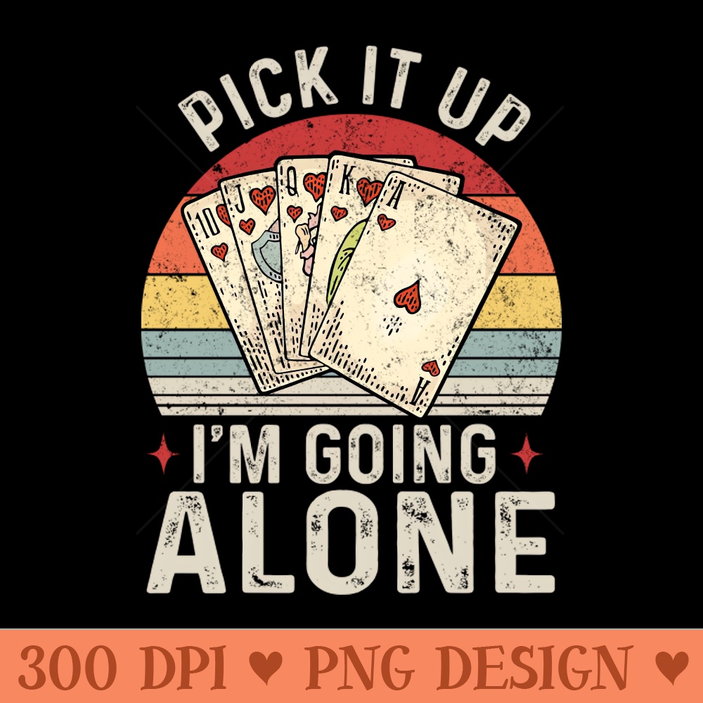 Pick It Up I'm Going Alone Vintage Euchre Card Game - Instan | Inspire ...