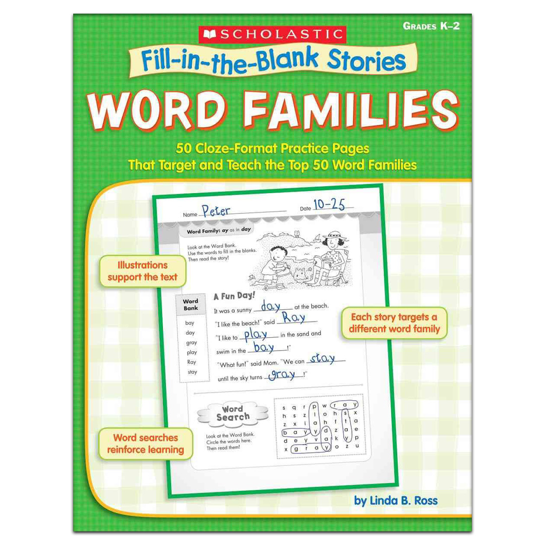 Word Families: 50 Cloze-Format Practice Pages That Target - Inspire Uplift