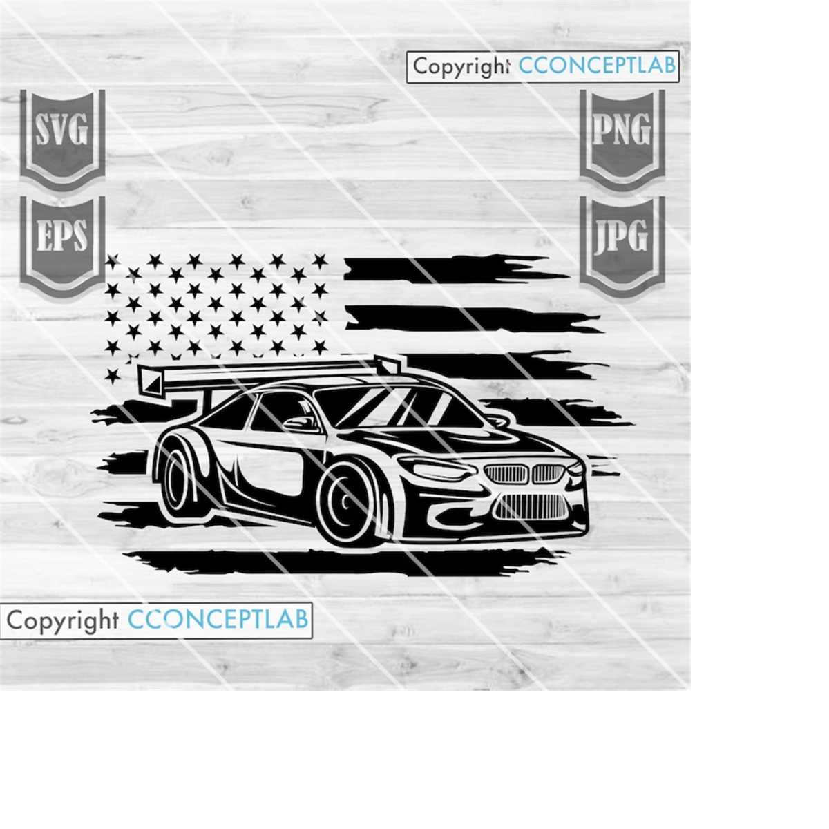 US Sports Car Svg | Racing Car Clipart | Luxury Car Cut File - Inspire ...