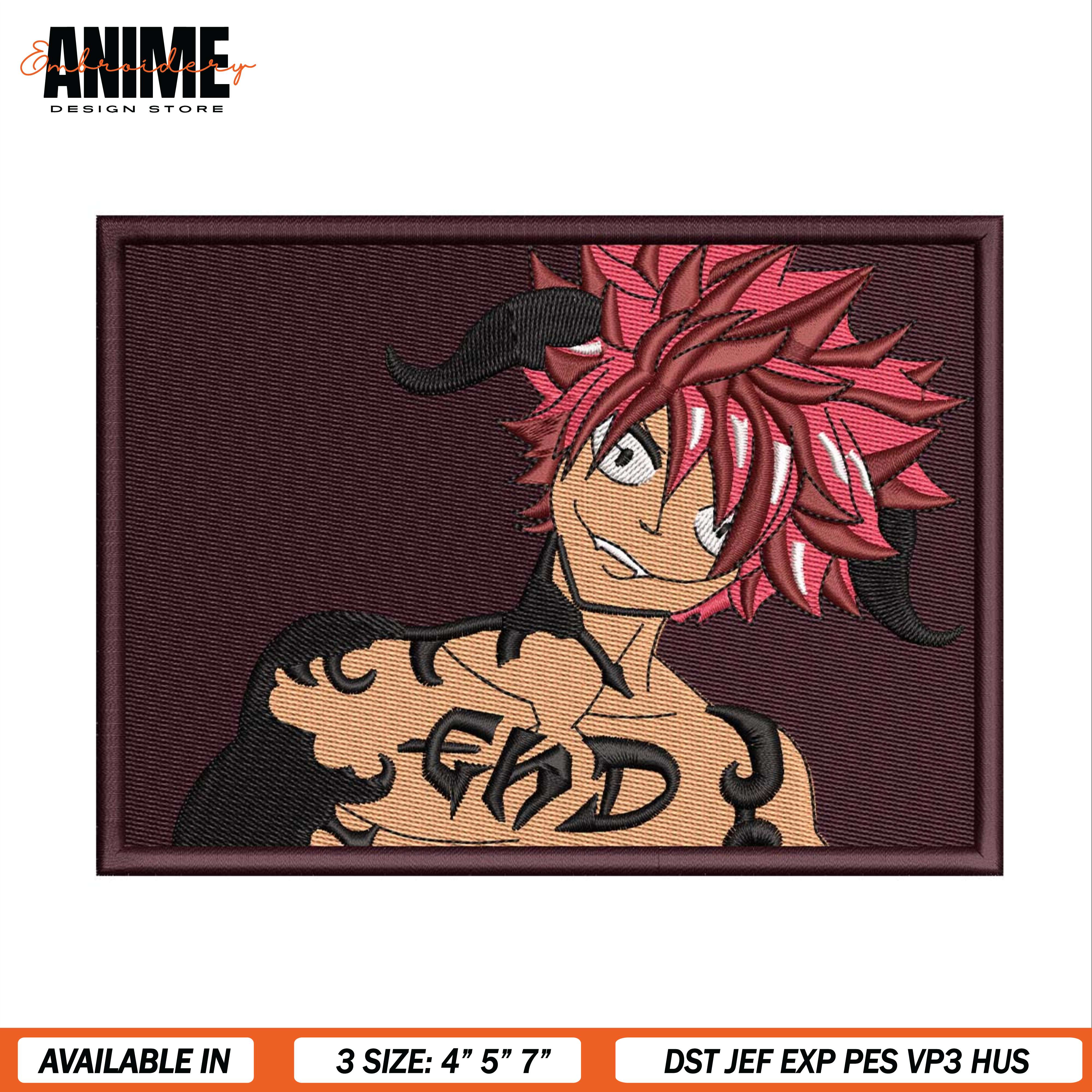 Natsu Dragneel Anime Embroidery Design File | Inspire Uplift