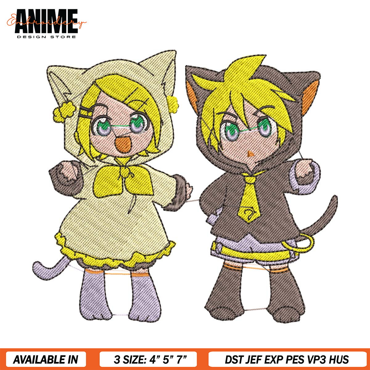 Kagamine Rin/Len embroidery design | Inspire Uplift