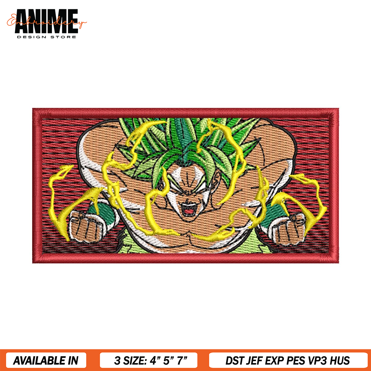 Broly Dragon Ball Embroidery design - Inspire Uplift