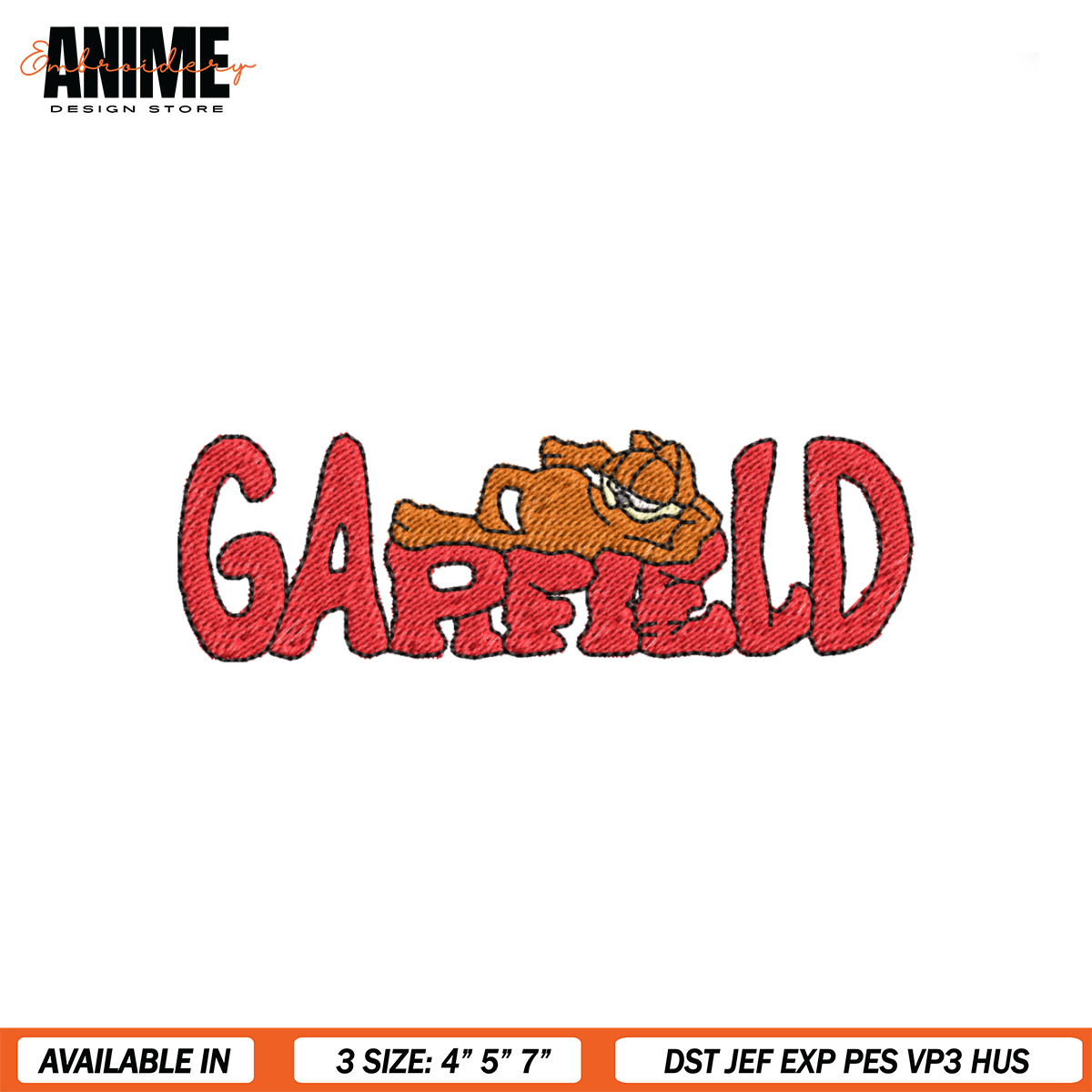 The Lazy Cat Garfield Logo Embroidery | Inspire Uplift