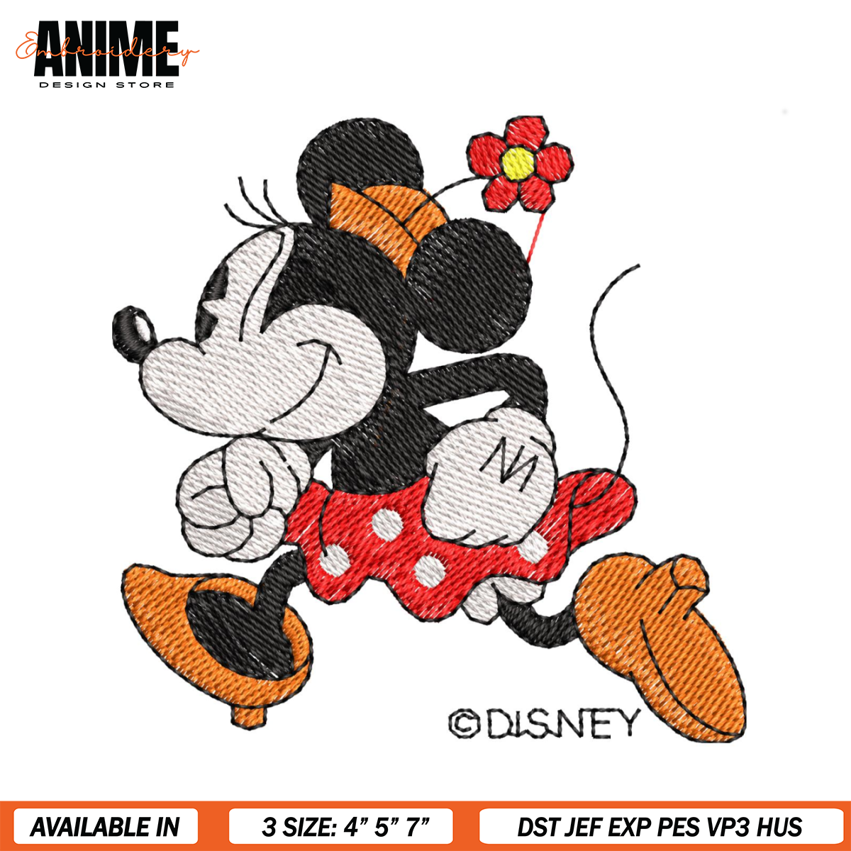 Minnie Running Disney Embroidery | Inspire Uplift