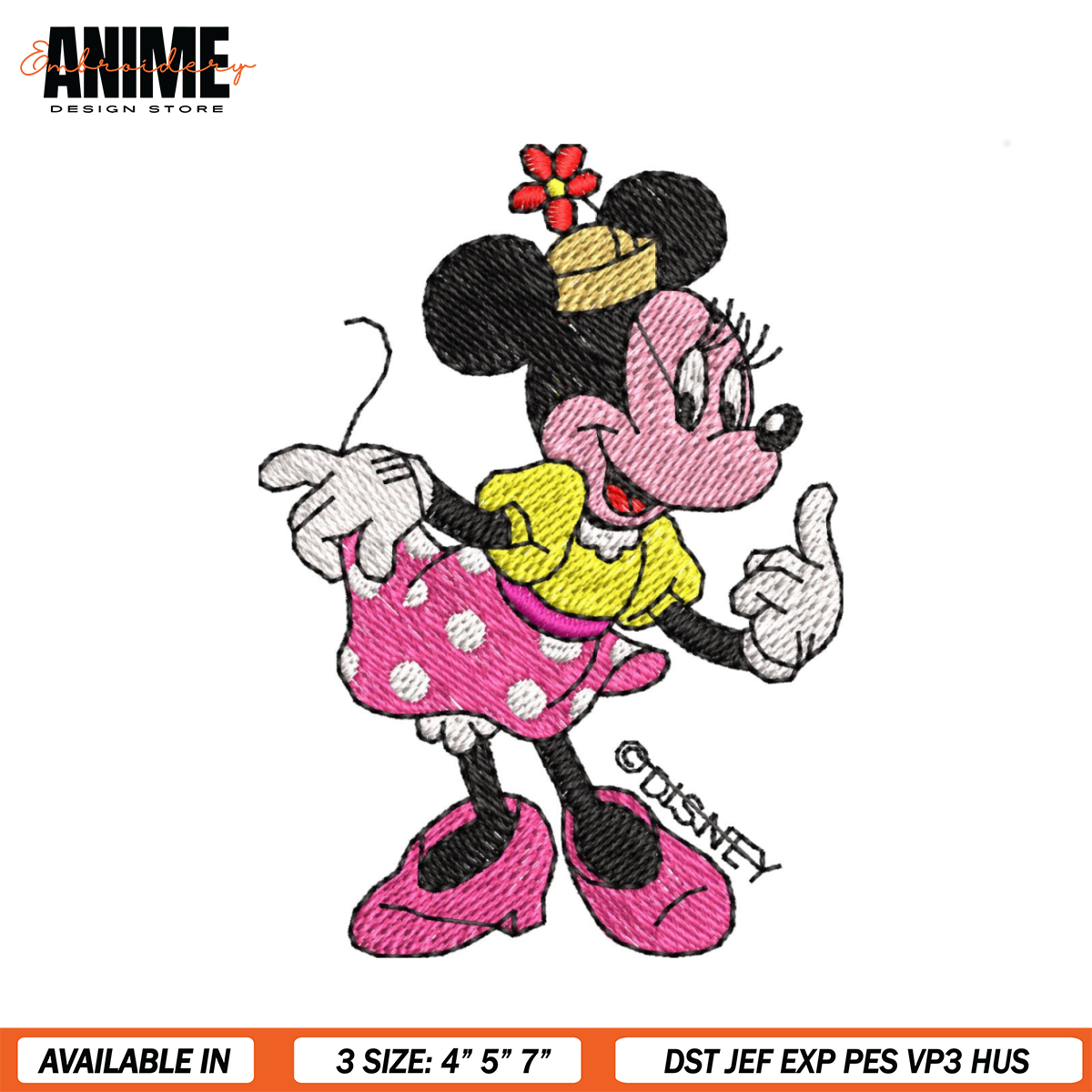 Cute Minnie Mouse Design Embroidery | Inspire Uplift