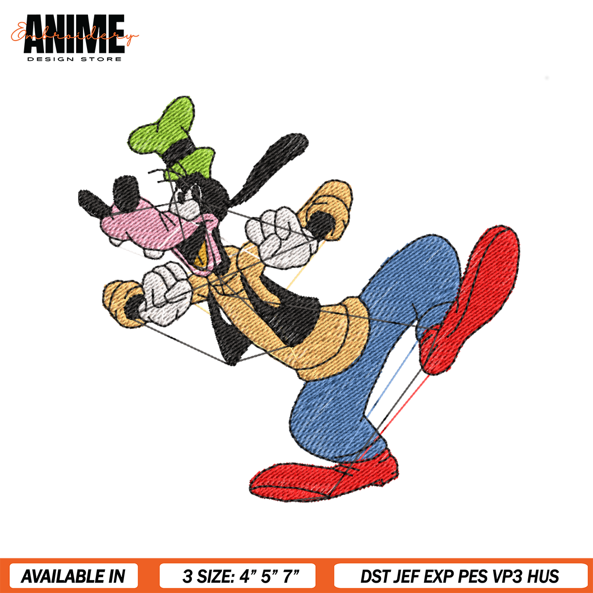 Goofy Dancing Embroidery Design | Inspire Uplift