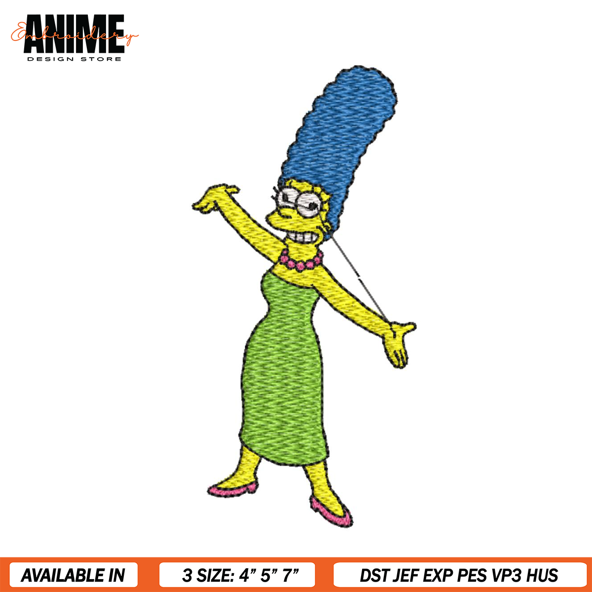 Lady Marge Simpson Embroidery | Inspire Uplift