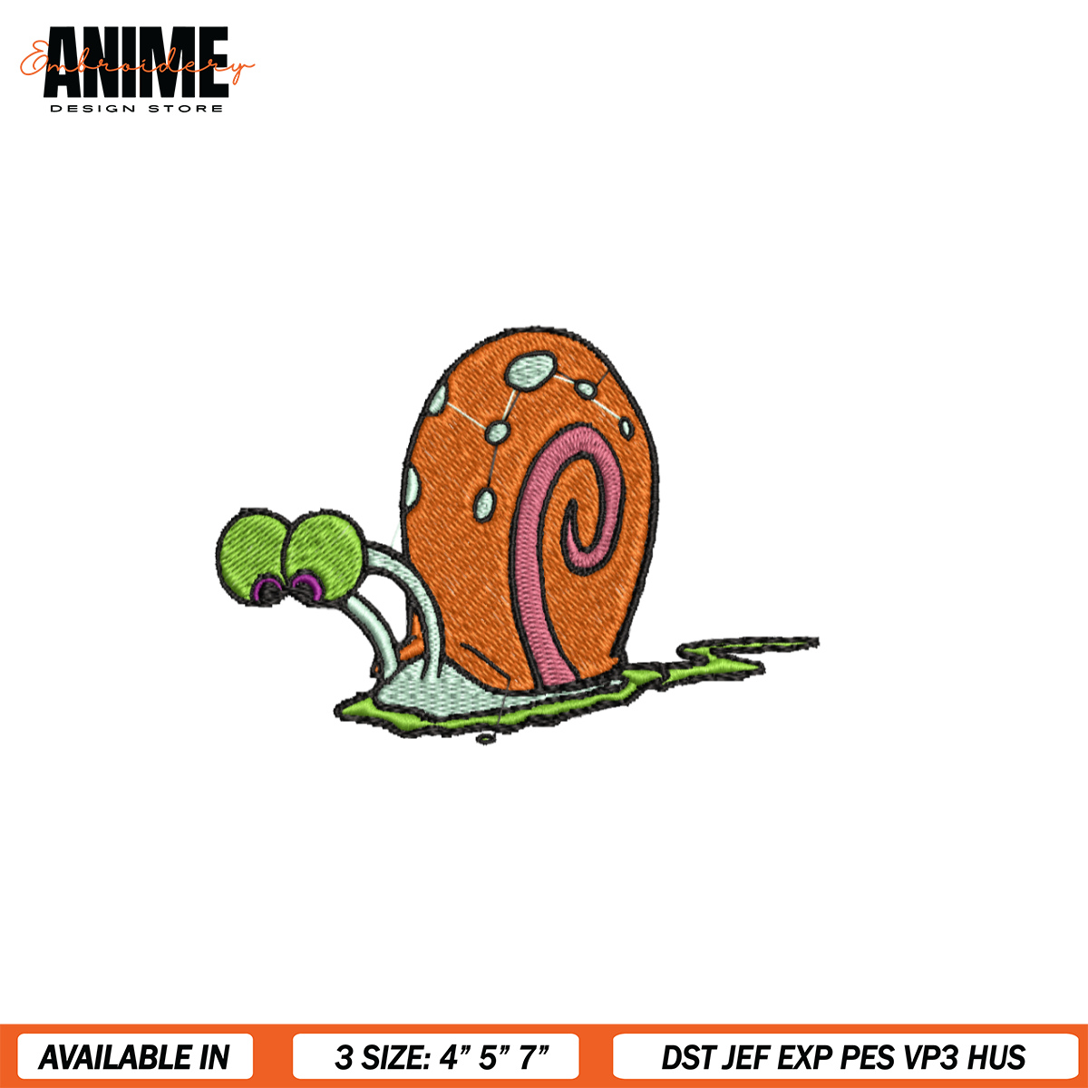 Gary The SpongeBob Snail Embroidery | Inspire Uplift