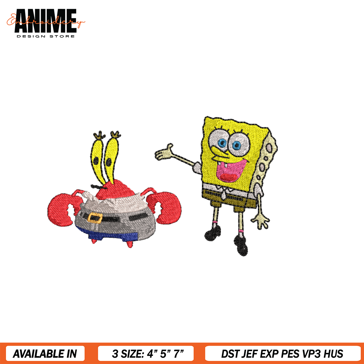 Mr. Krabs Meets SpongeBob Embroidery | Inspire Uplift