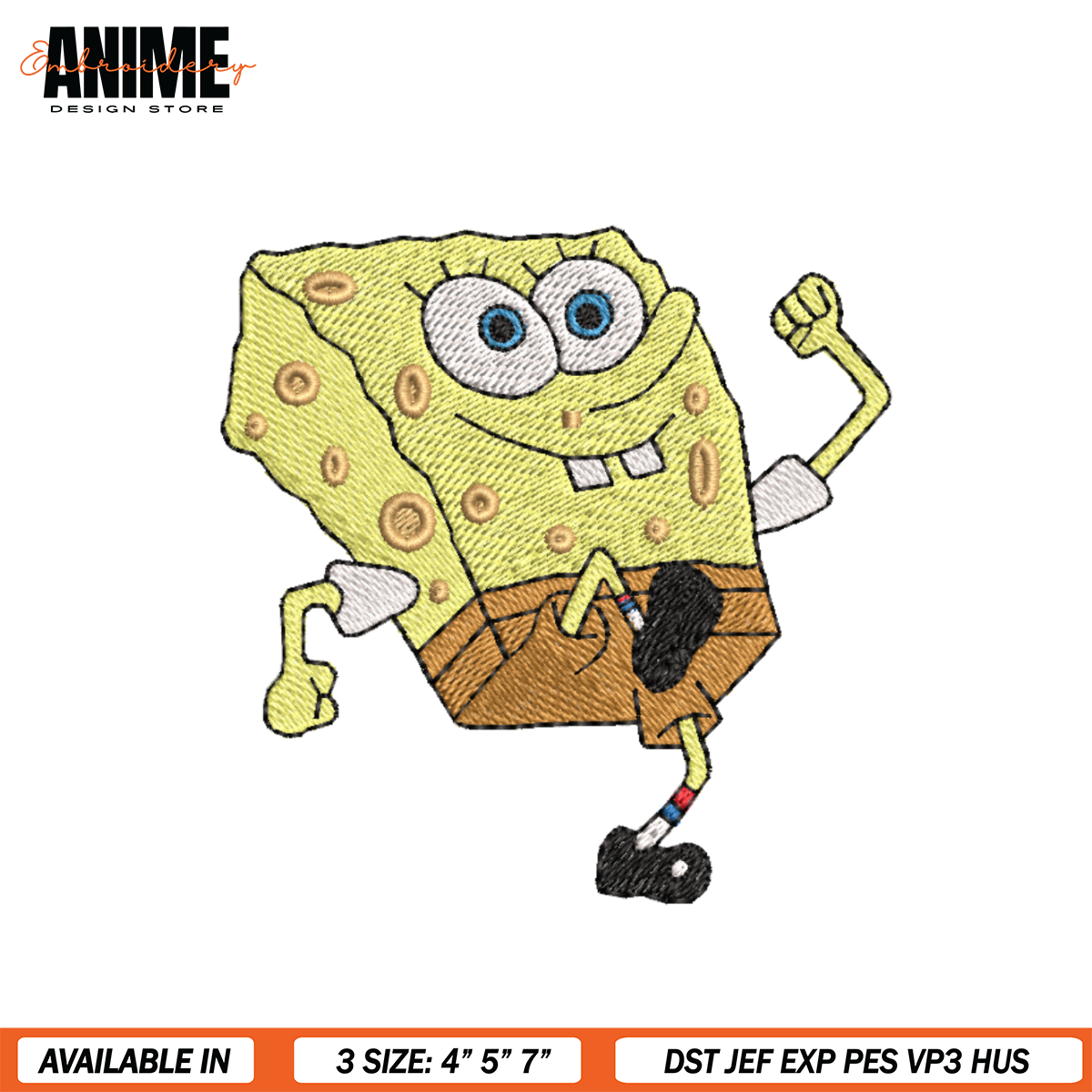 SpongeBob Running Embroidery | Inspire Uplift