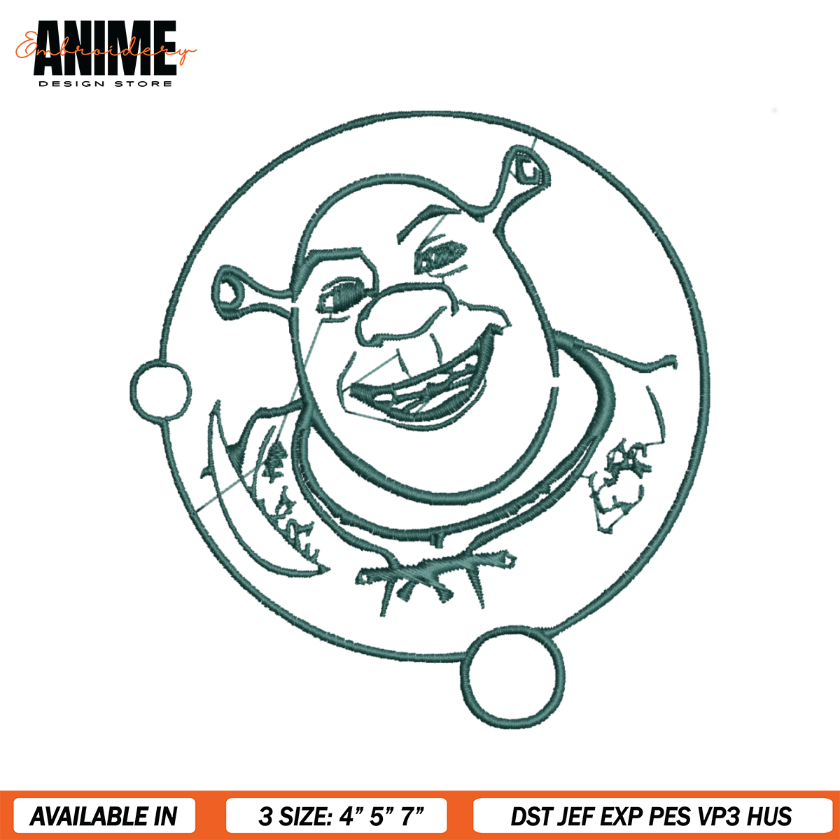 Green Design Shrek Embroidery | Inspire Uplift