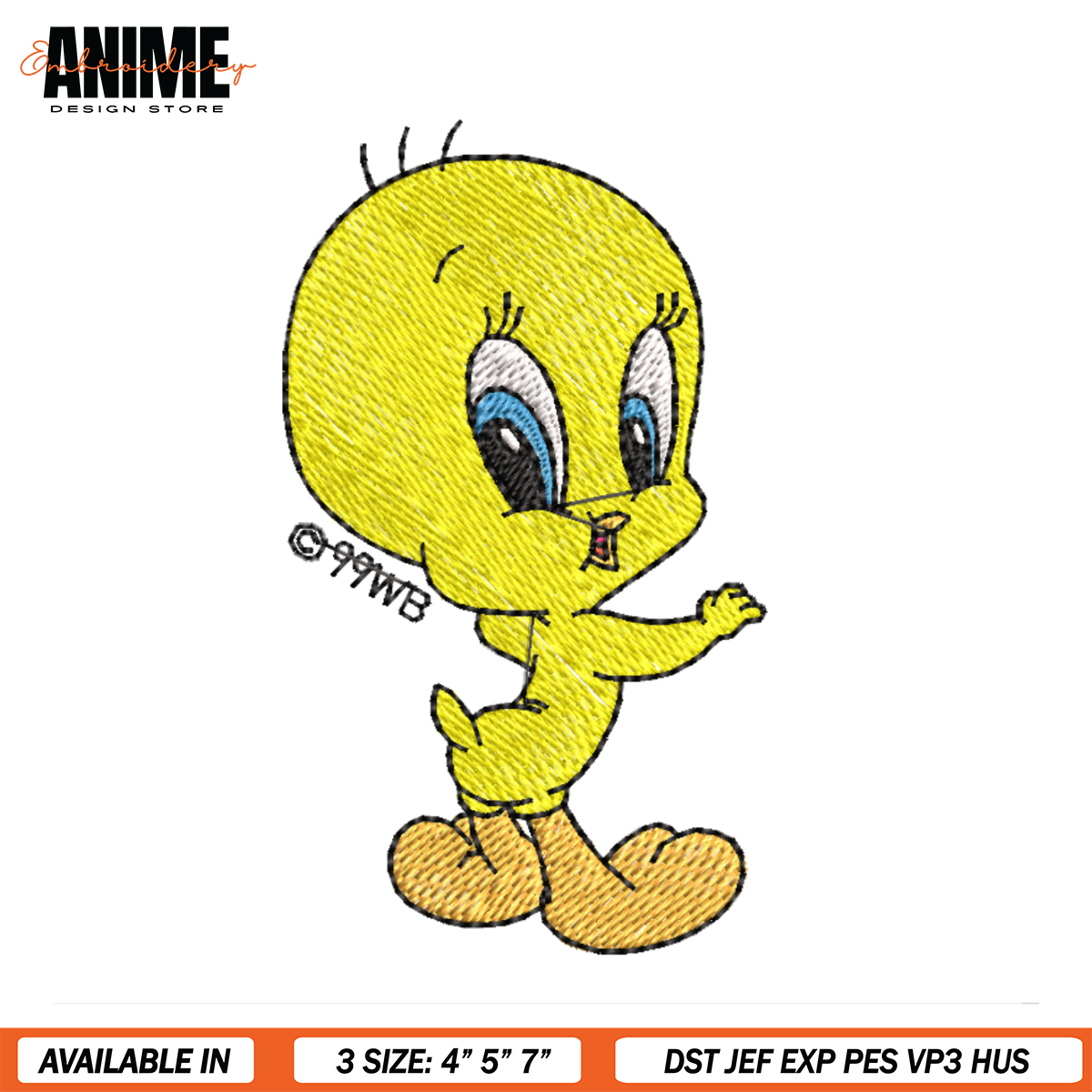 Looney Tunes Tweety Bird Embroidery - Inspire Uplift