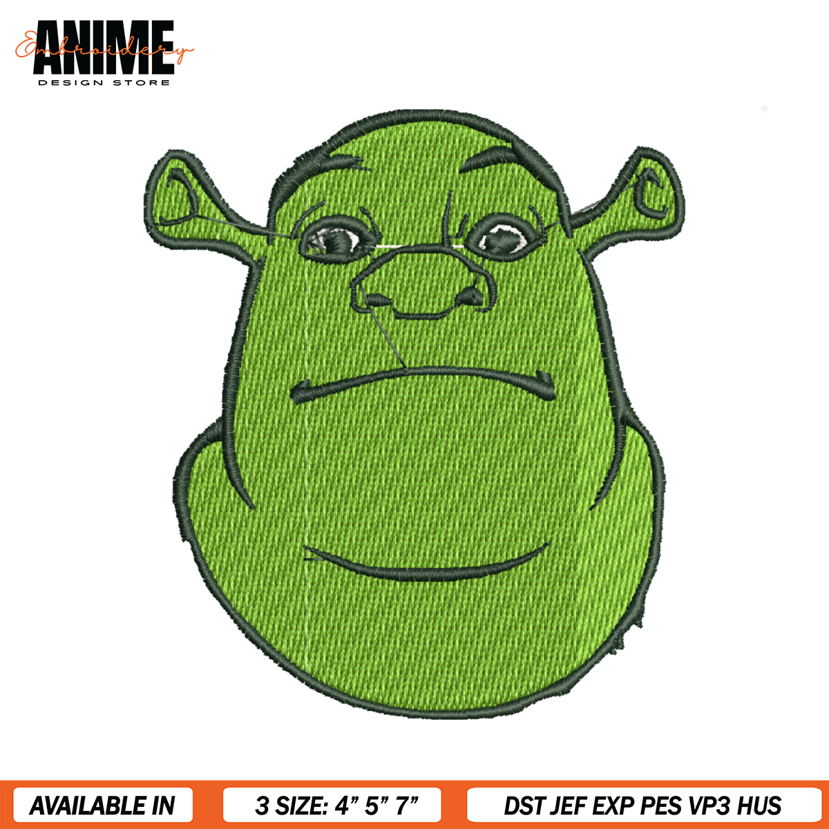 Shrek Head Machine Embroidery - Inspire Uplift