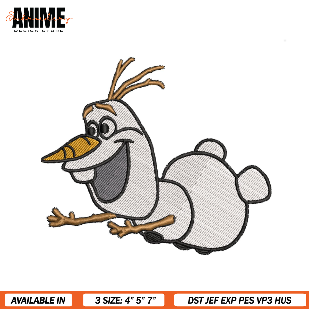 Snowman Olaf Sliding Embroidery | Inspire Uplift