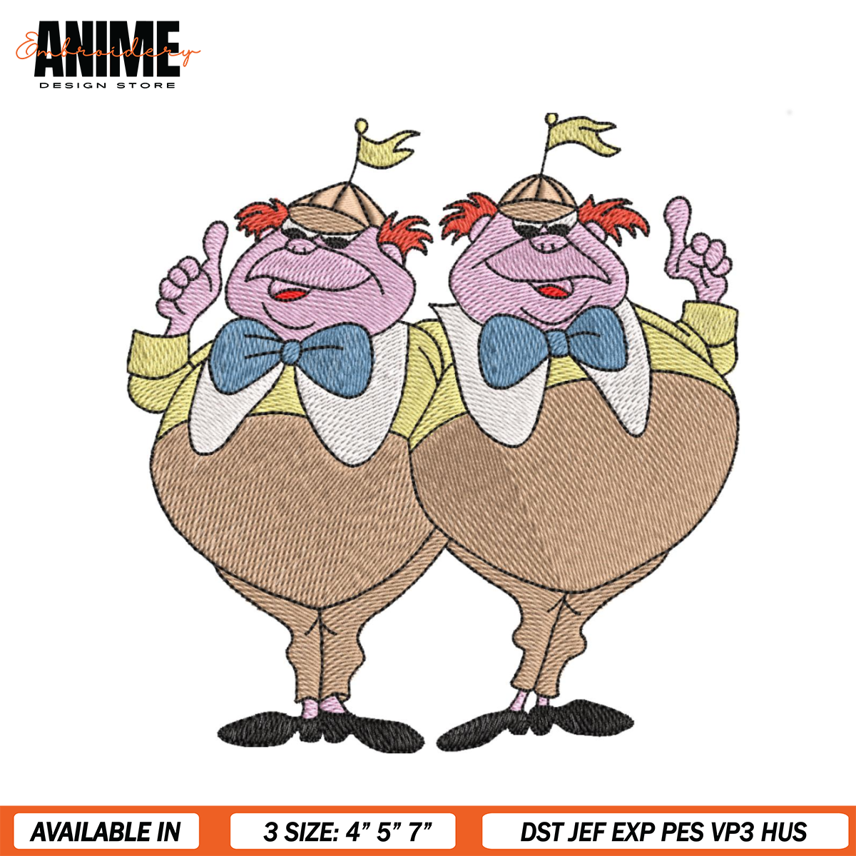 Alice In Wonderland Tweedle Dee Embroidery | Inspire Uplift