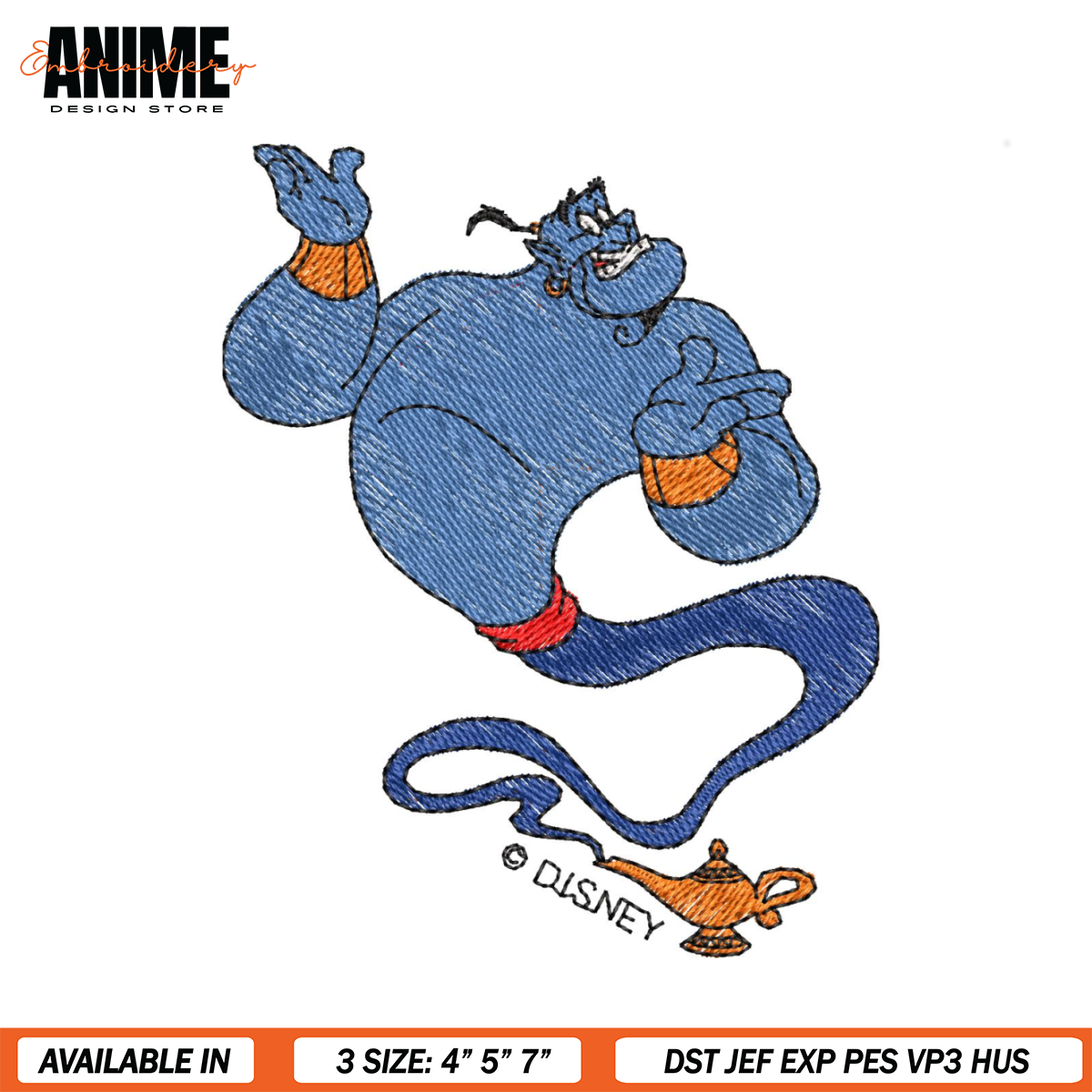 Disney Genie The Magic Lamp Embroidery | Inspire Uplift