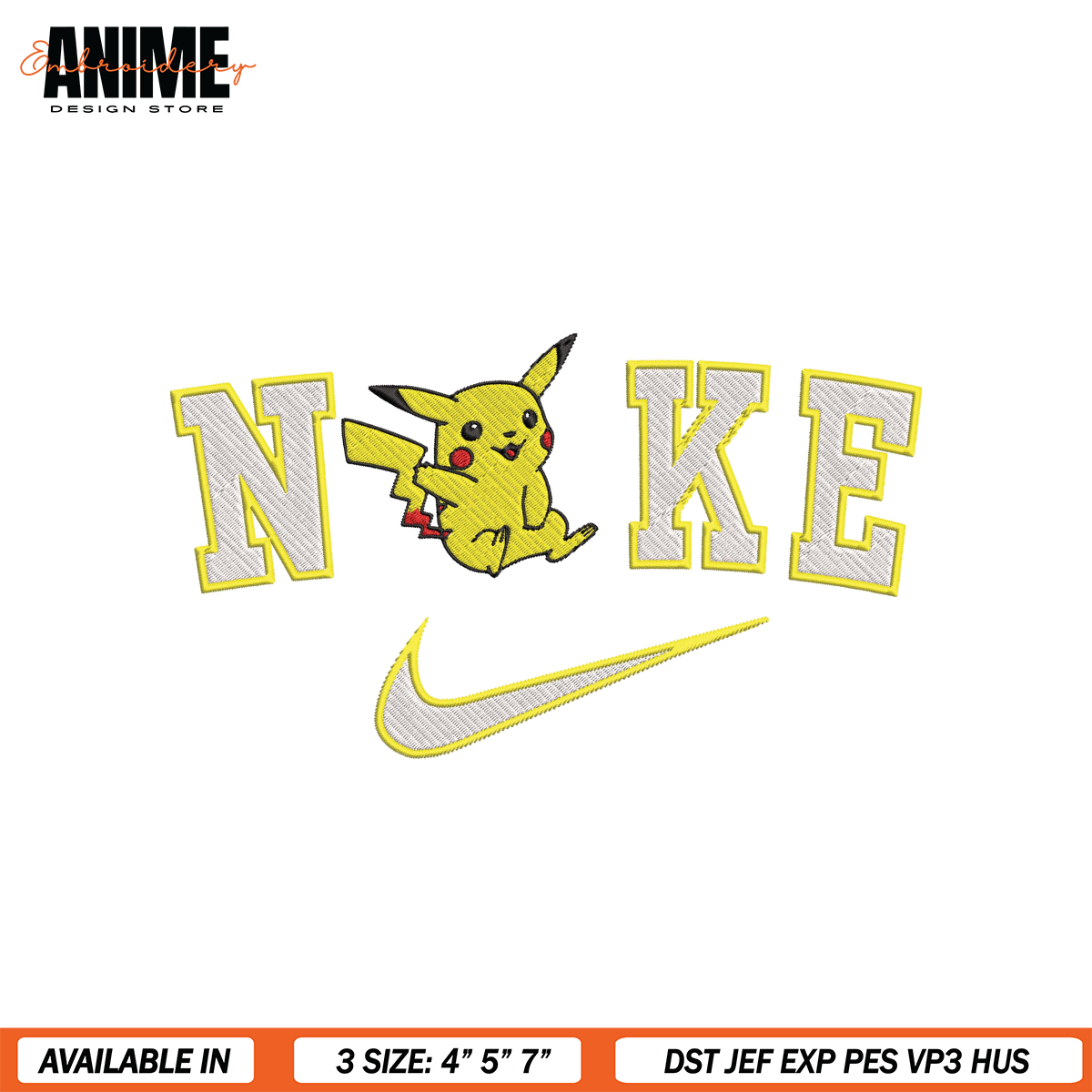 Nike Pikachu Embroidery Design | Inspire Uplift