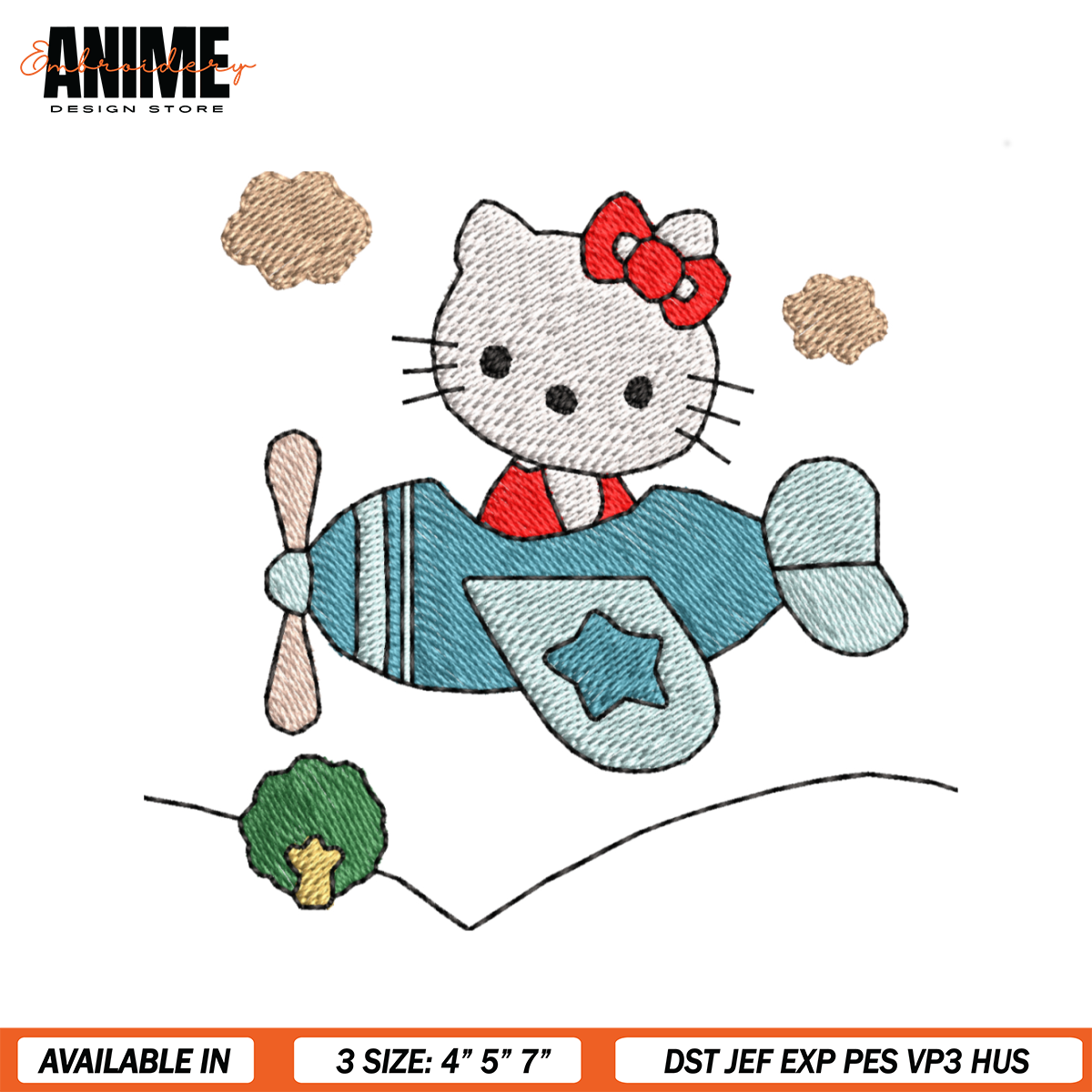 Hello Kitty Fly The Skies Embroidery, Digital Embroidery Des | Inspire ...