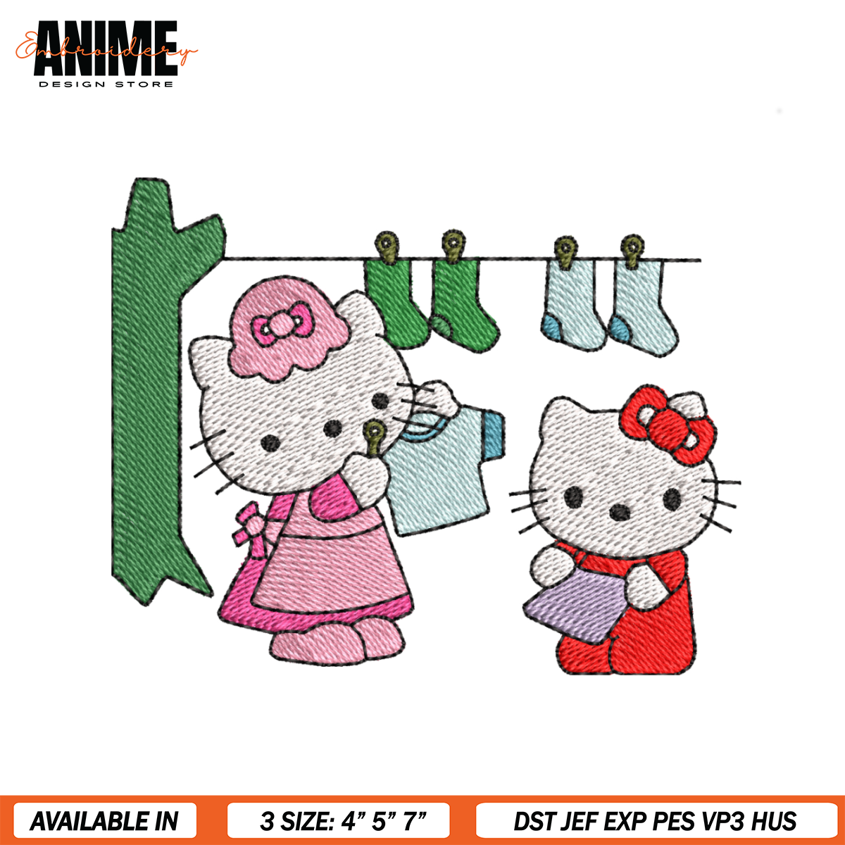Hello Kitty Helping Mama Embroidery, Digital Embroidery Desi | Inspire ...