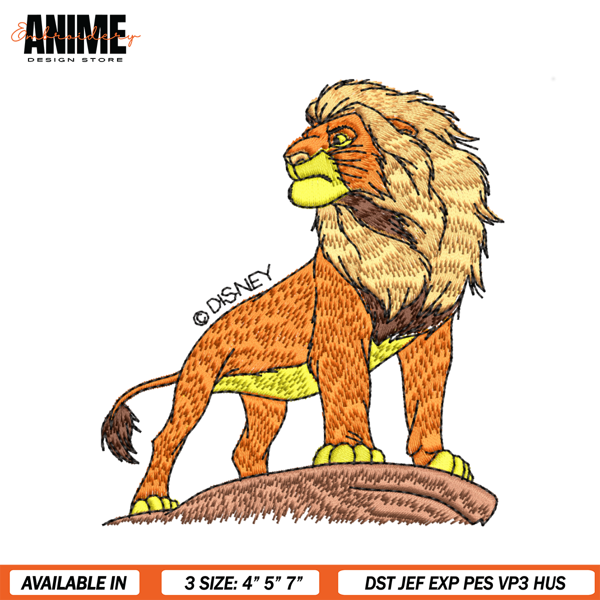 The Lion King Simba Embroidery, Embroidery Machine Files - Inspire Uplift