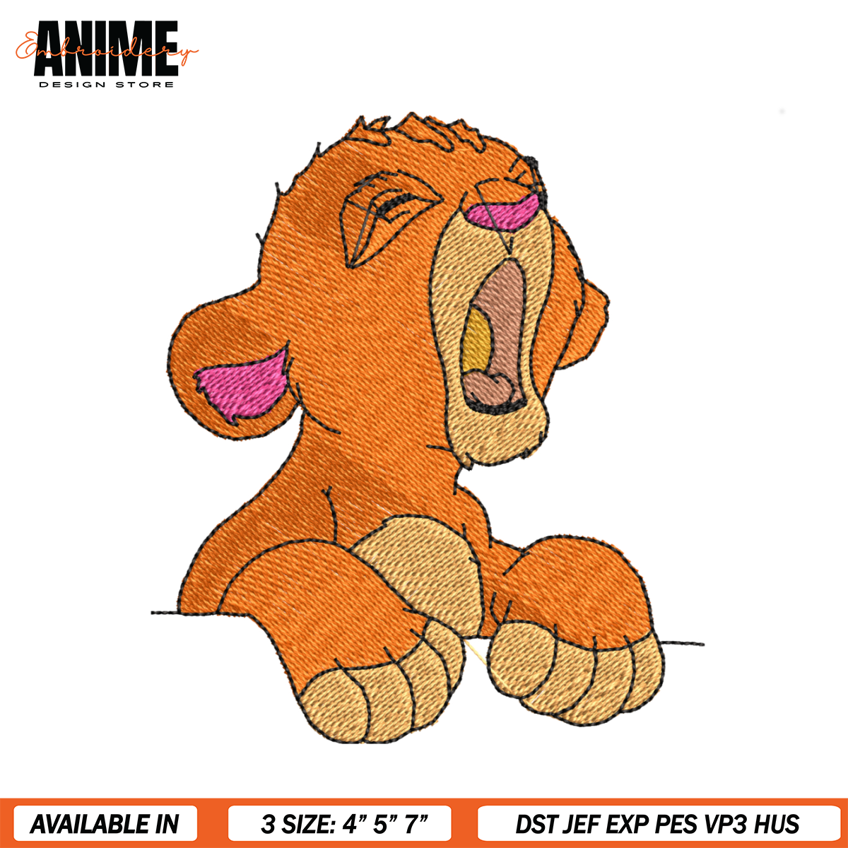 Asleep Lion King Simba Embroidery, Lion King Embroidery | Inspire Uplift