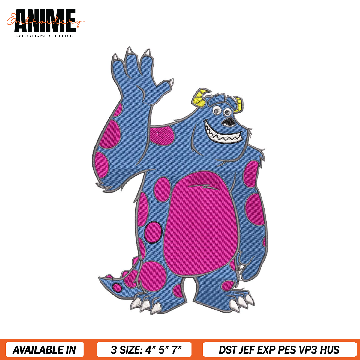 Hello Sulley Monster Inc Embroidery, Digital Embroidery Desi | Inspire ...