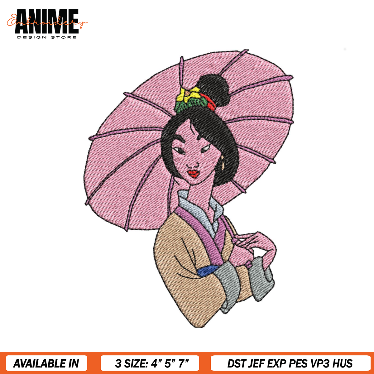 Disney Animated Mulan Embroidery, Digital Embroidery Design | Inspire ...