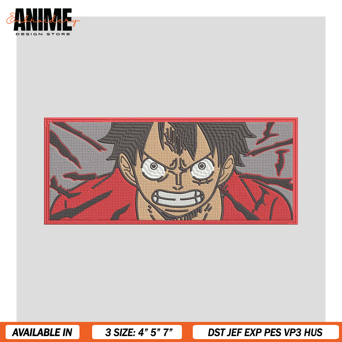 Monkey D Luffy Embroidery Design File, One Piece Anime Embro | Inspire ...