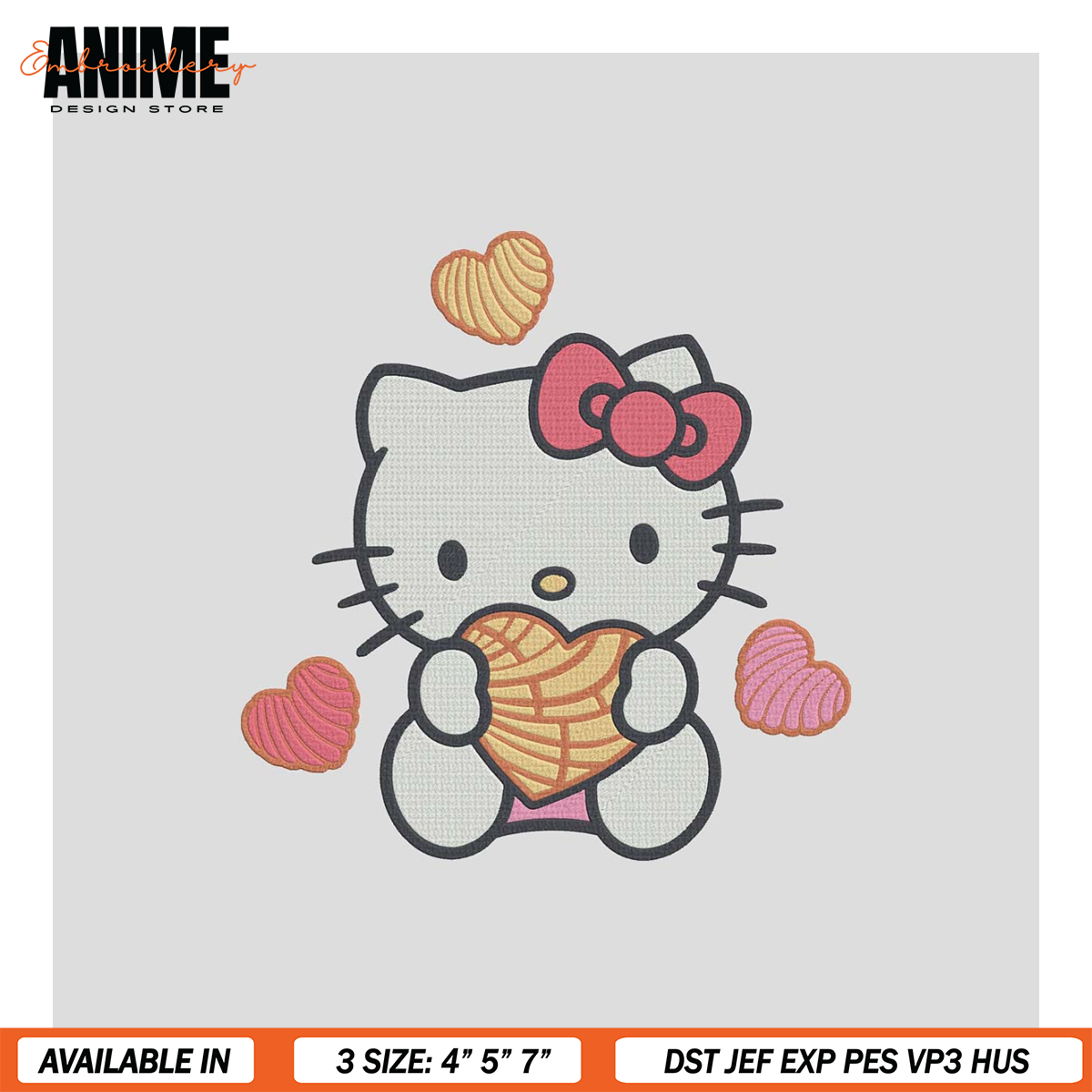 Concha Hello Kitty Embroidery Design, Hello Kitty cartoon Em | Inspire ...
