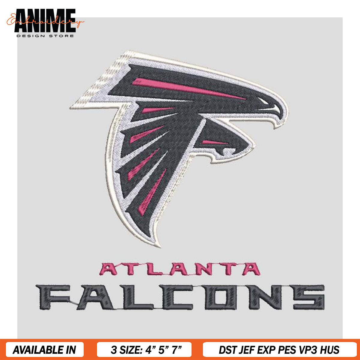 Atlanta Falcons Embroidery Files, NFL Logo Embroidery Design | Inspire ...