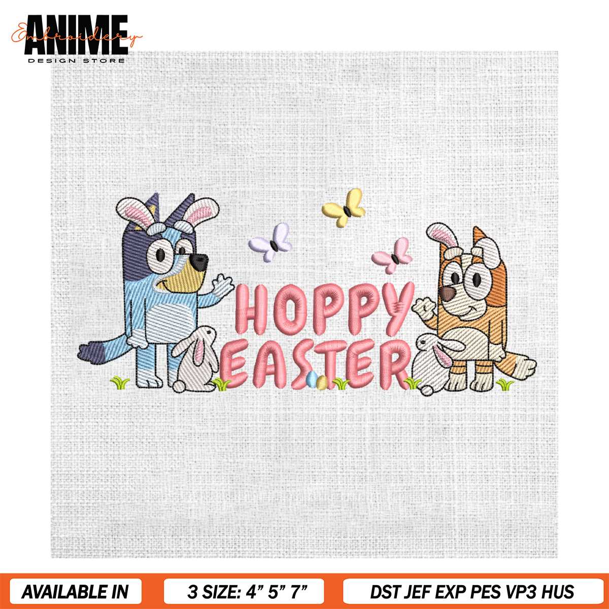 Hoppy Easter Bunny Bluey And Bingo Family Embroidery | Inspire Uplift