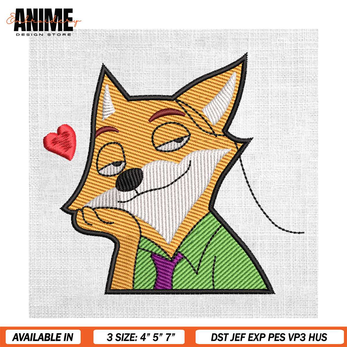Nick Wilde Zootopia Love Couple Valentine Embroidery - Inspire Uplift