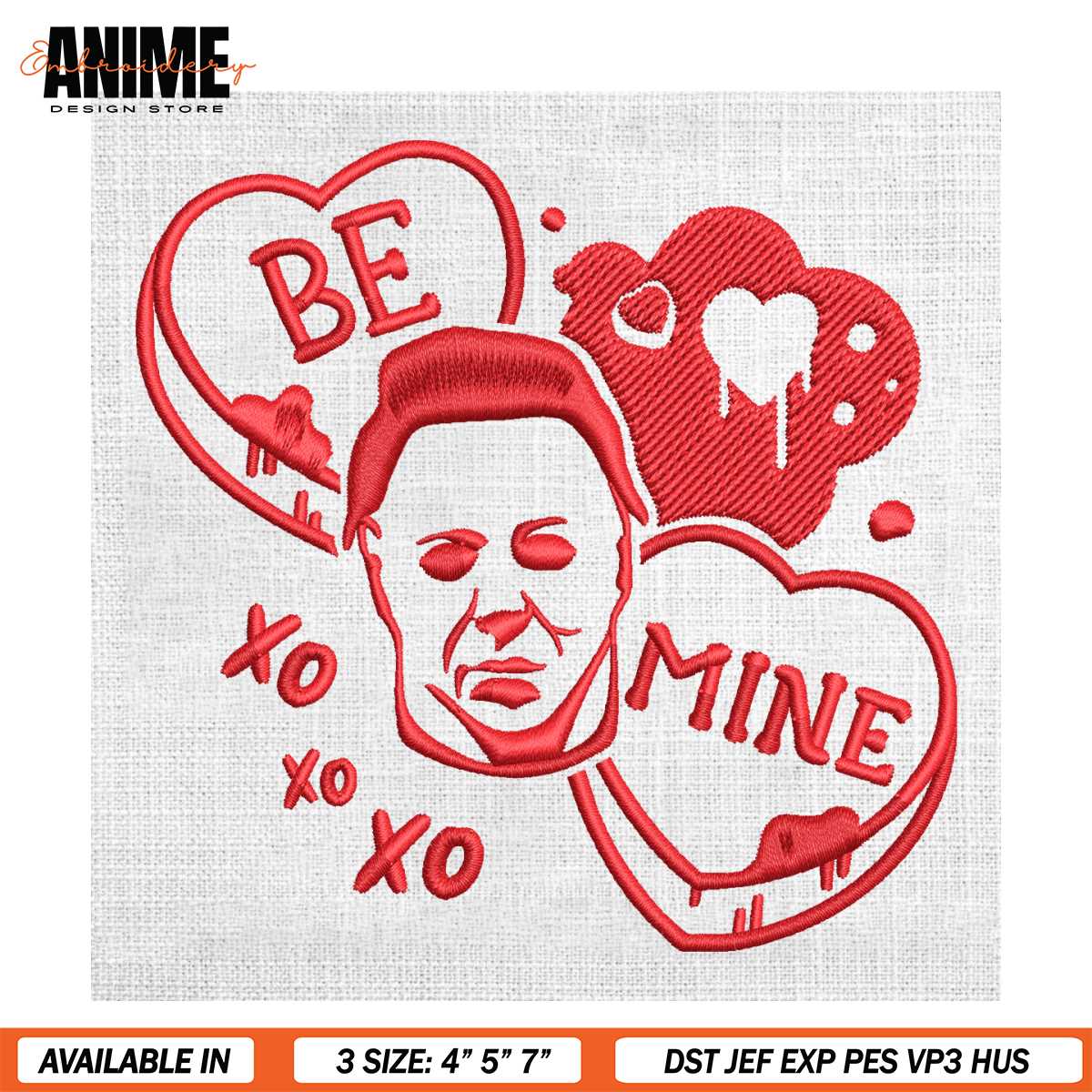 Xoxo Love Michael Myers Horror Valentine Embroidery | Inspire Uplift