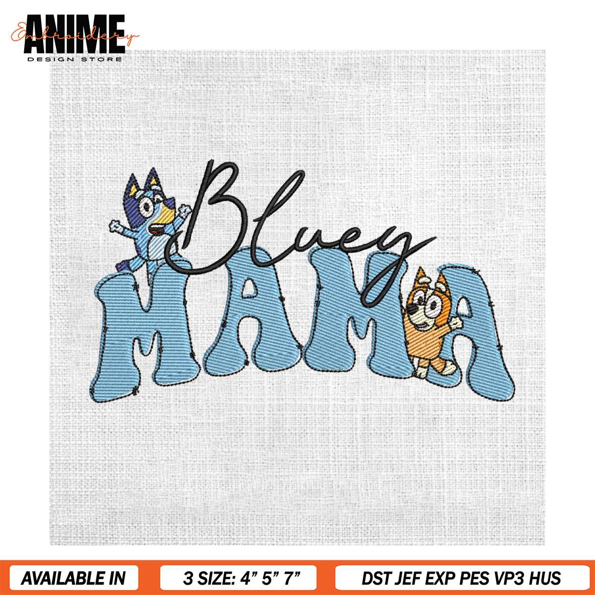 Bluey Mama Bluey And Bingo Family Embroidery - Inspire Uplift
