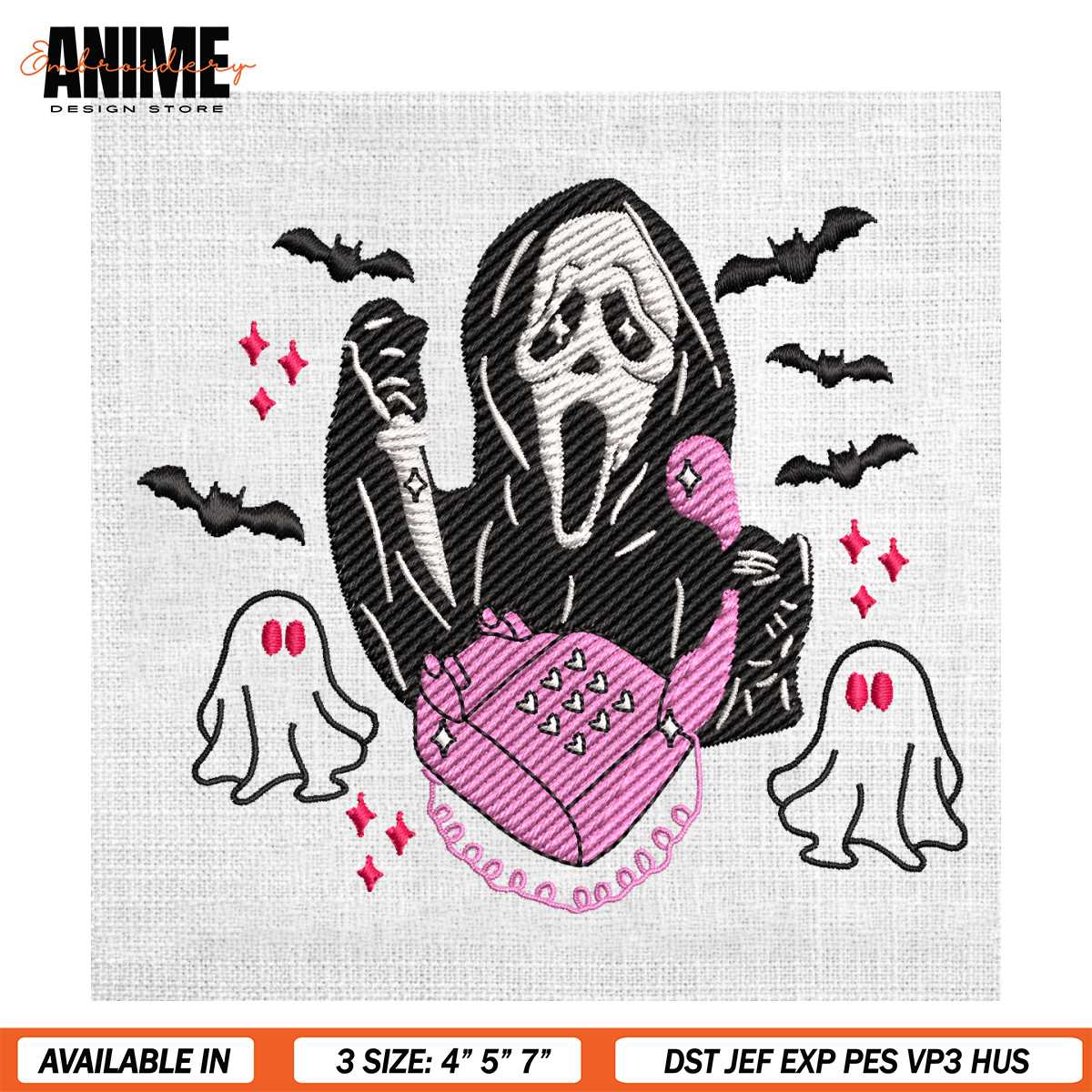 Halloween Horror Scream Ghostface Embroidery | Inspire Uplift