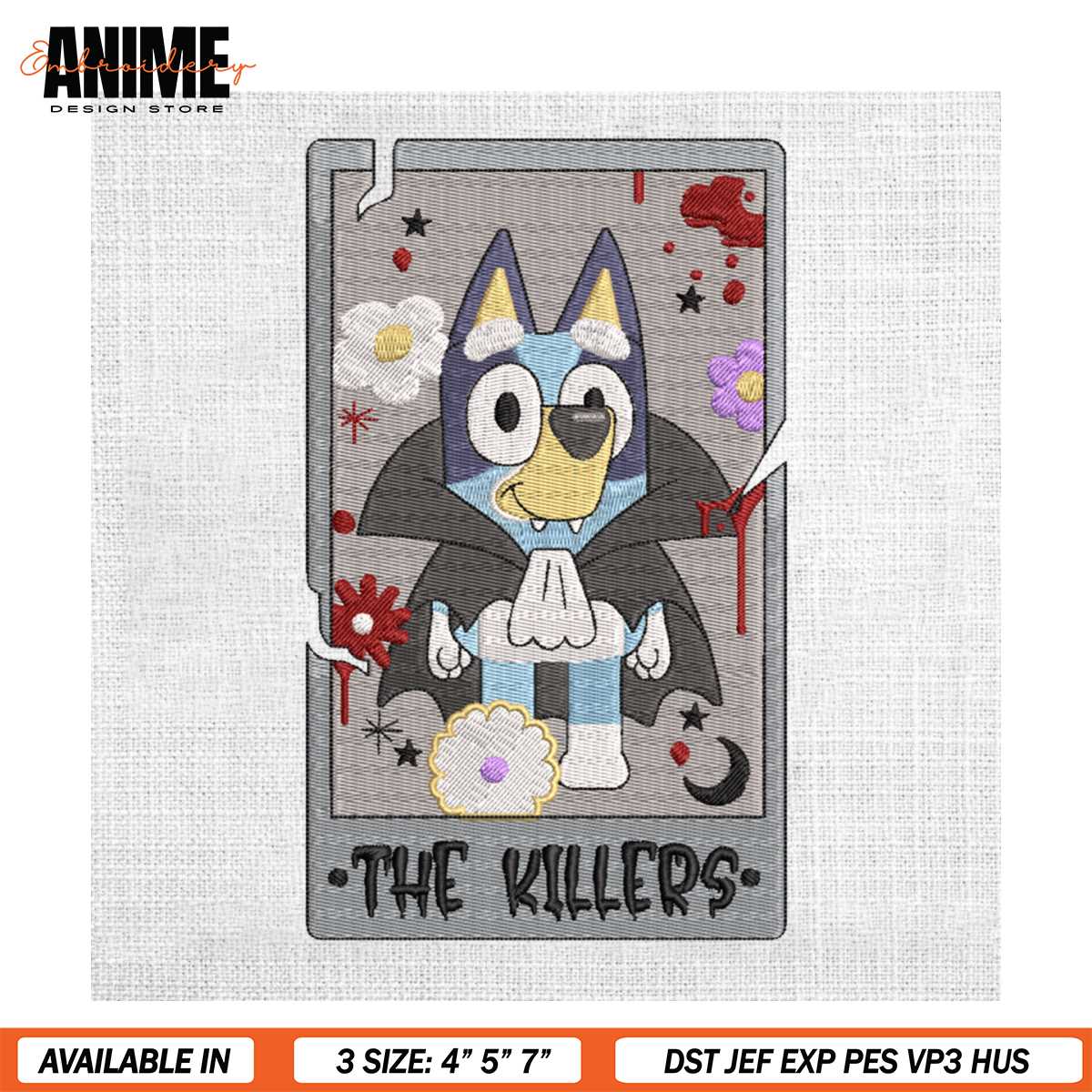 The Killers Bluey Halloween Dracula Embroidery | Inspire Uplift
