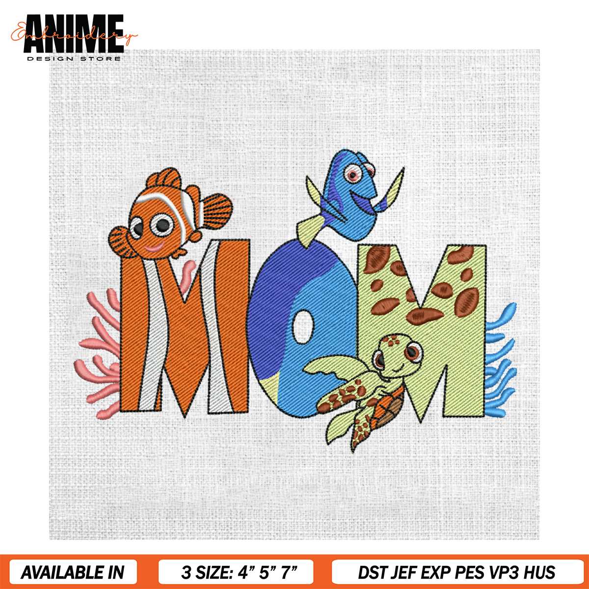 Mom Disney Finding Nemo Mother Day Embroidery - Inspire Uplift
